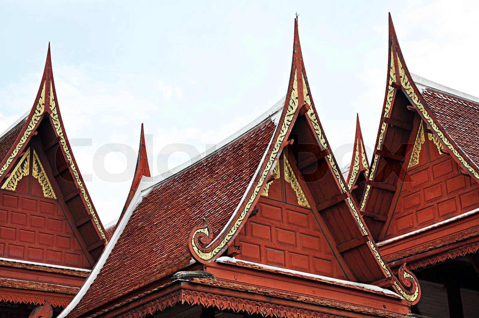 Traditional Thai style roofs and gables | Stock image | Colourbox