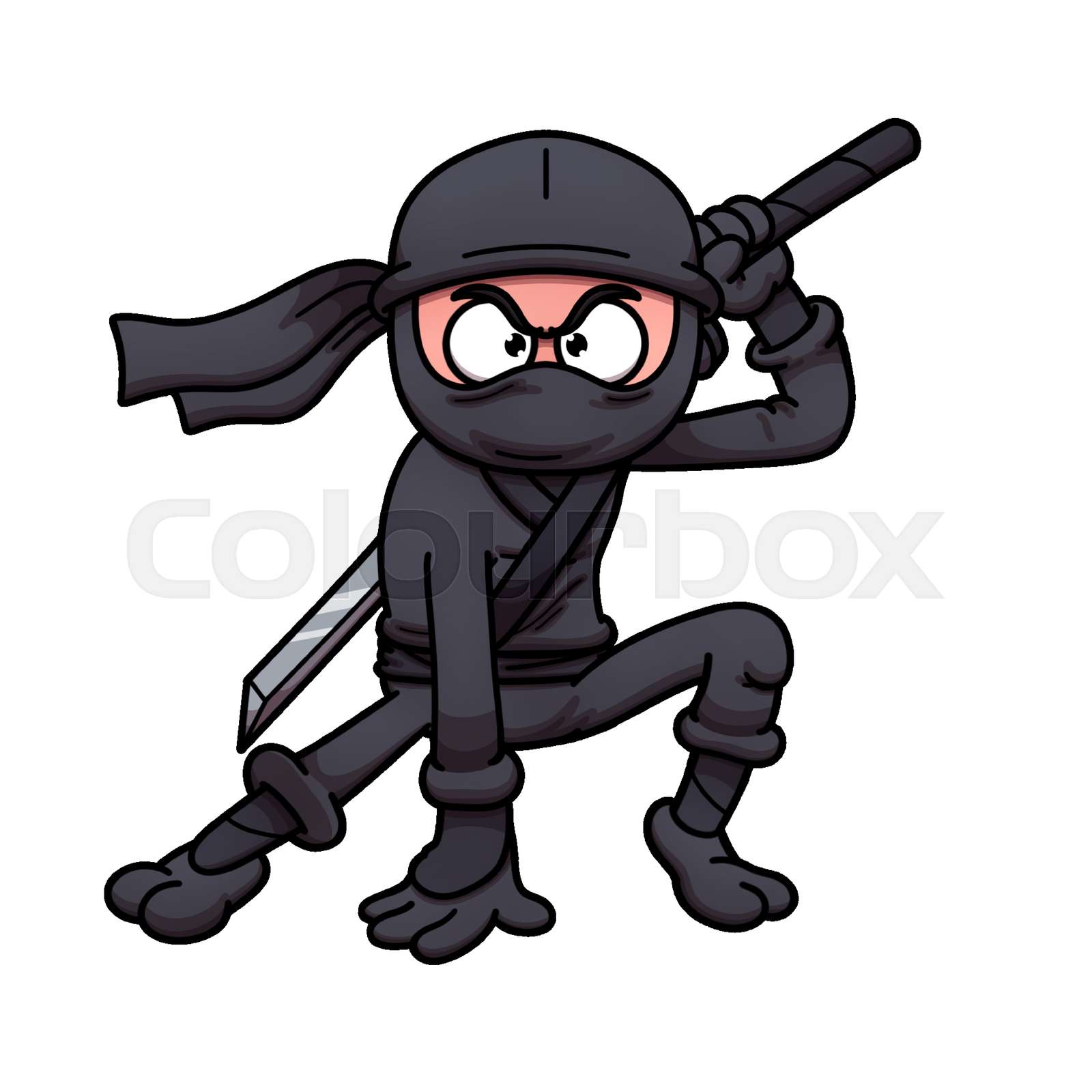 Cartoon Ninja With Sword | Stock vector | Colourbox