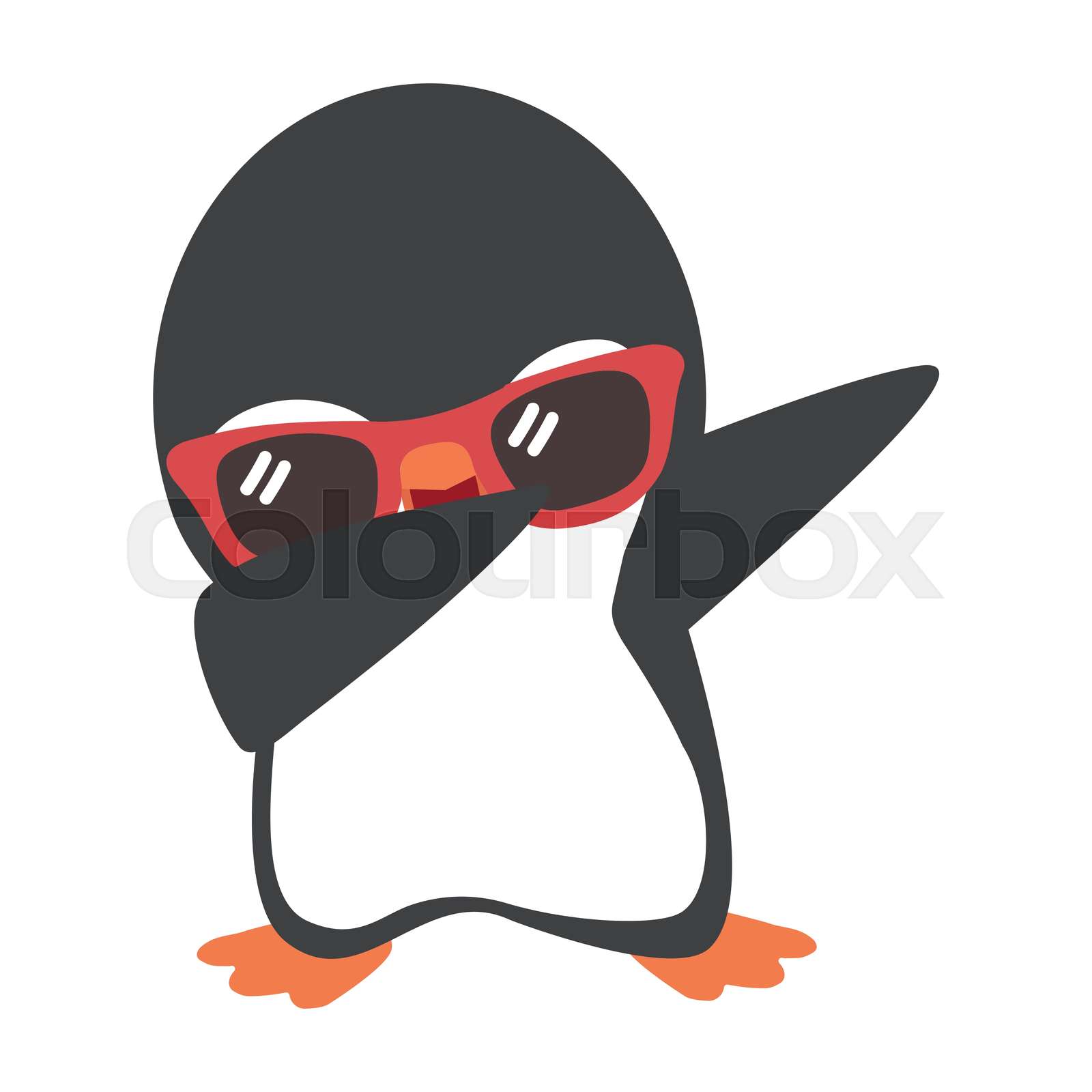 Penguin Cartoon Doing Dab Dance | Stock vector | Colourbox