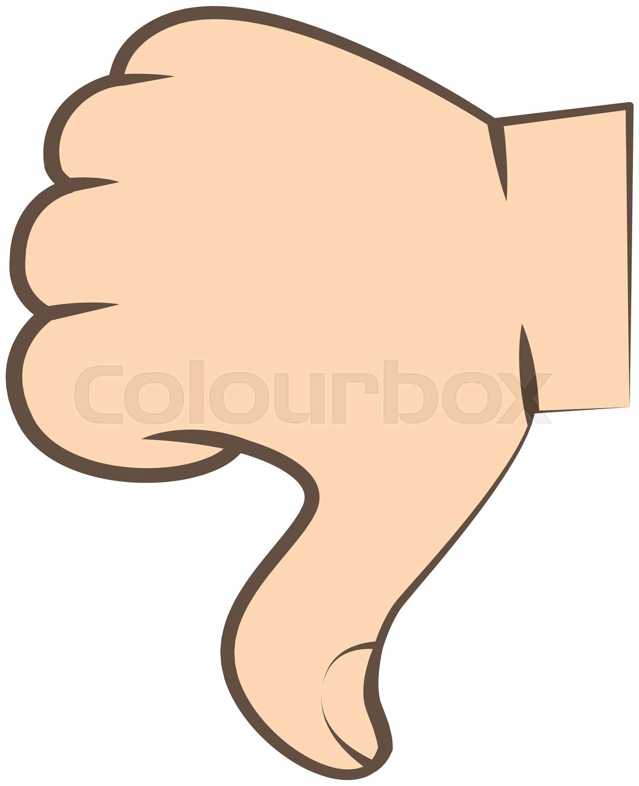 Gesture of Thumb down vector illustration. Hand Showing dislike or ...