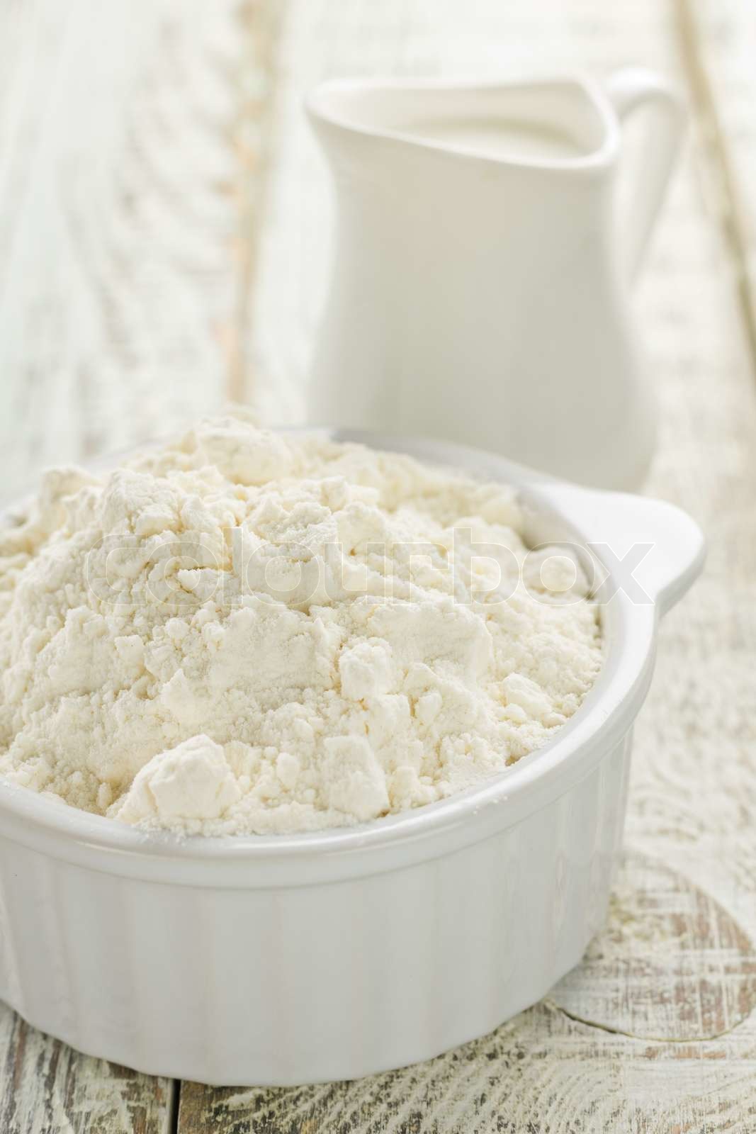 Flour, milk | Stock image | Colourbox