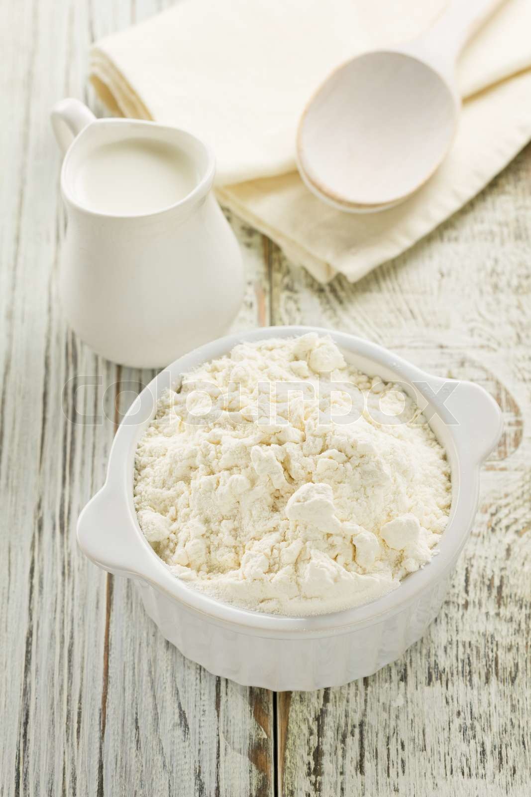 Flour, milk | Stock image | Colourbox