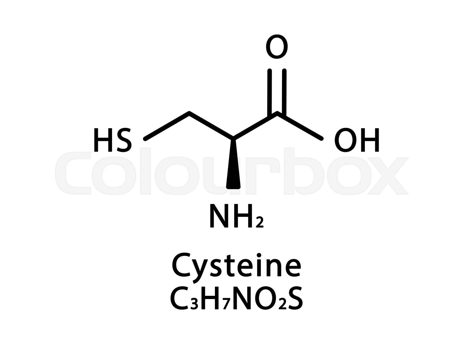 Cysteine molecular structure. Cysteine skeletal chemical formula ...