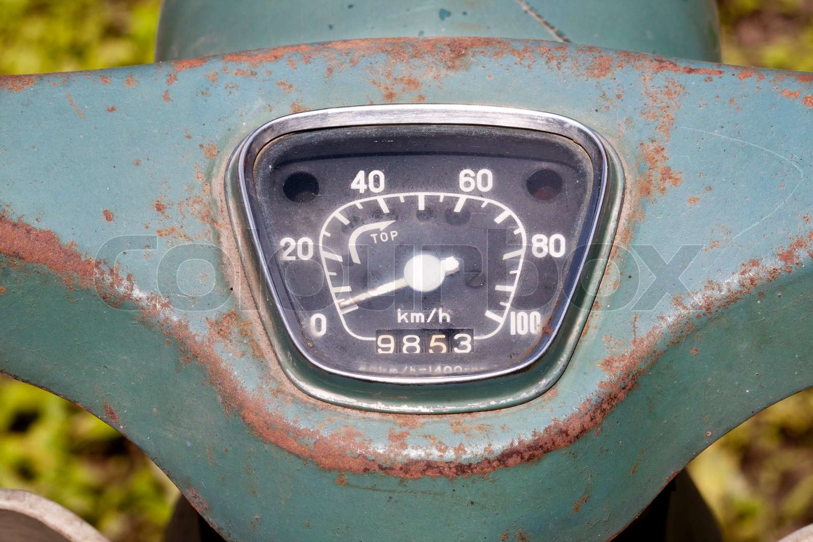 Vintage Speedometer of japanese motorcycle | Stock image | Colourbox