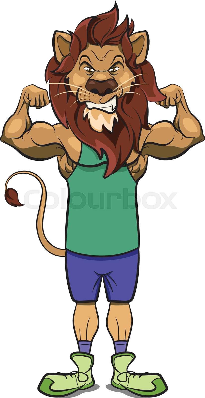 Anthropomorphic Animals. Strong Body Builder Lion with Muscles | Stock ...