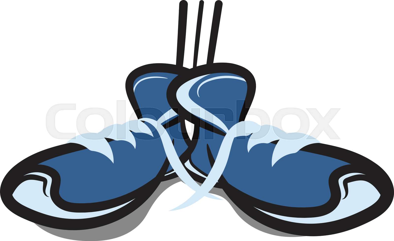 Isolated Blue Shoes with Line Drawing Legs | Stock vector | Colourbox