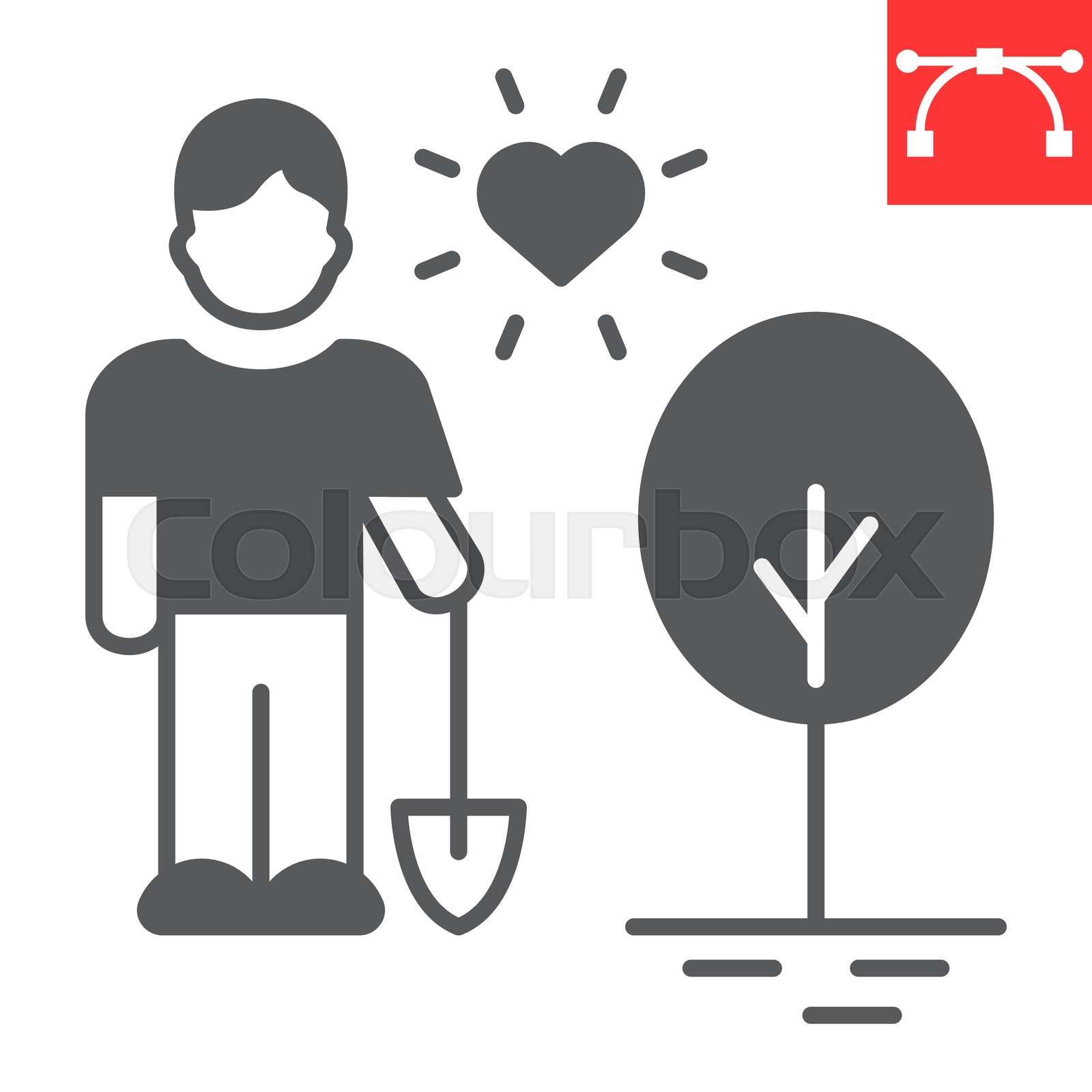Man planting tree glyph icon | Stock vector | Colourbox