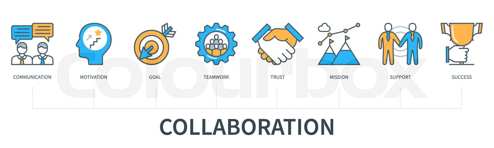 Collaboration concept vector infographics | Stock vector | Colourbox