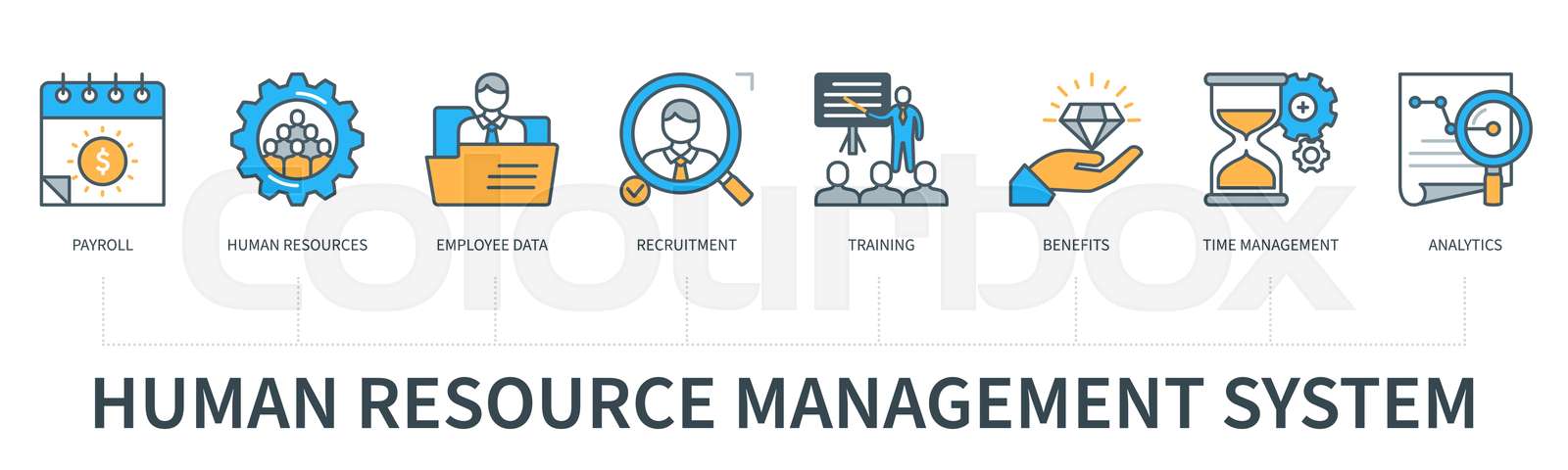 Human resource management system vector infographics | Stock vector ...