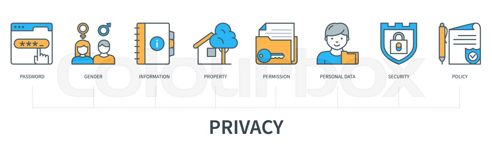 Privacy concept vector infographics | Stock vector | Colourbox