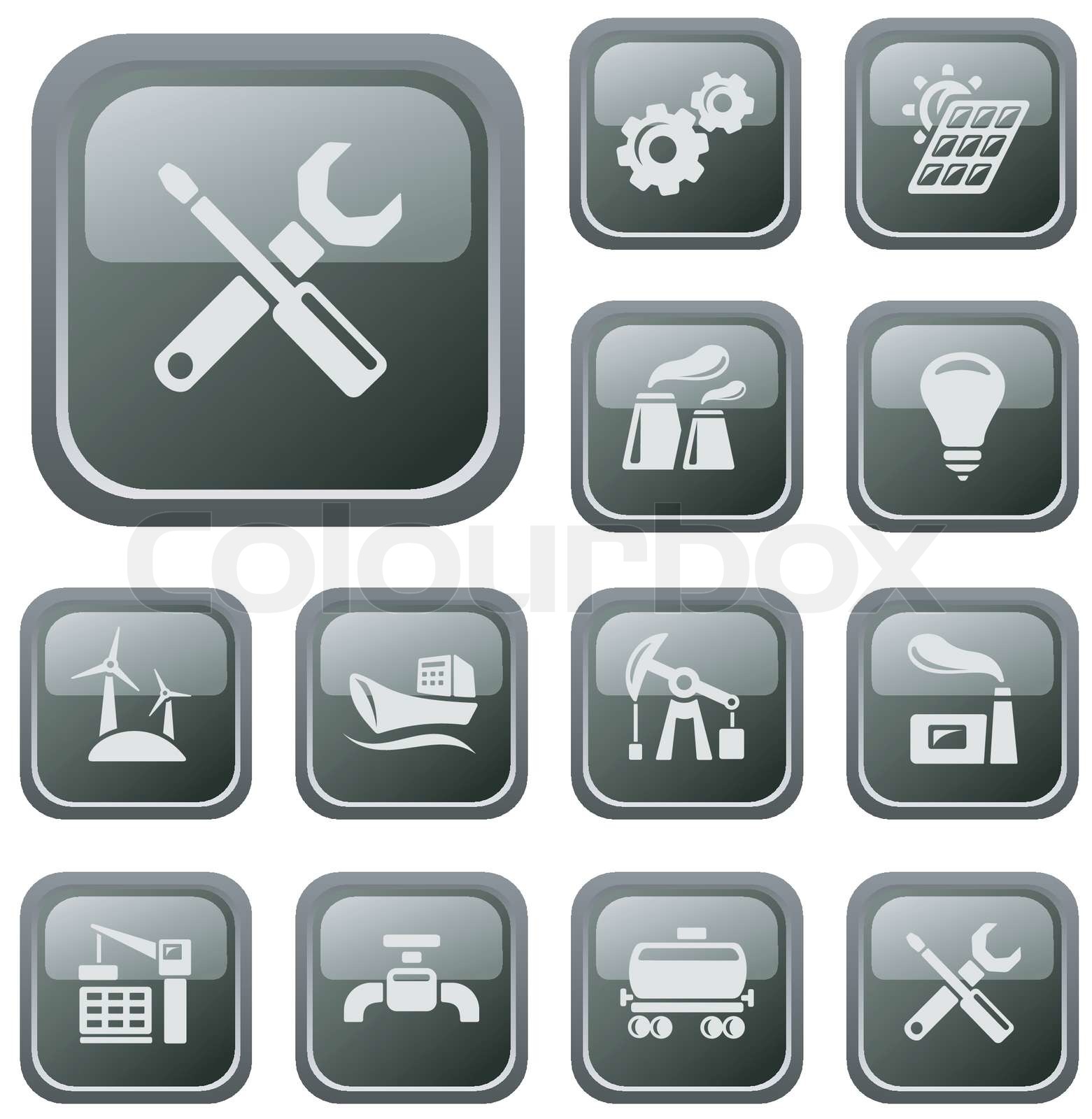 Industrial button set | Stock vector | Colourbox