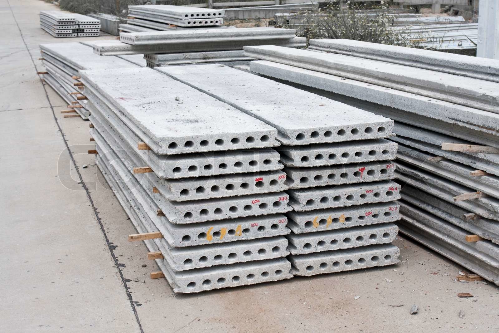 Prefab slab in construction site | Stock image | Colourbox