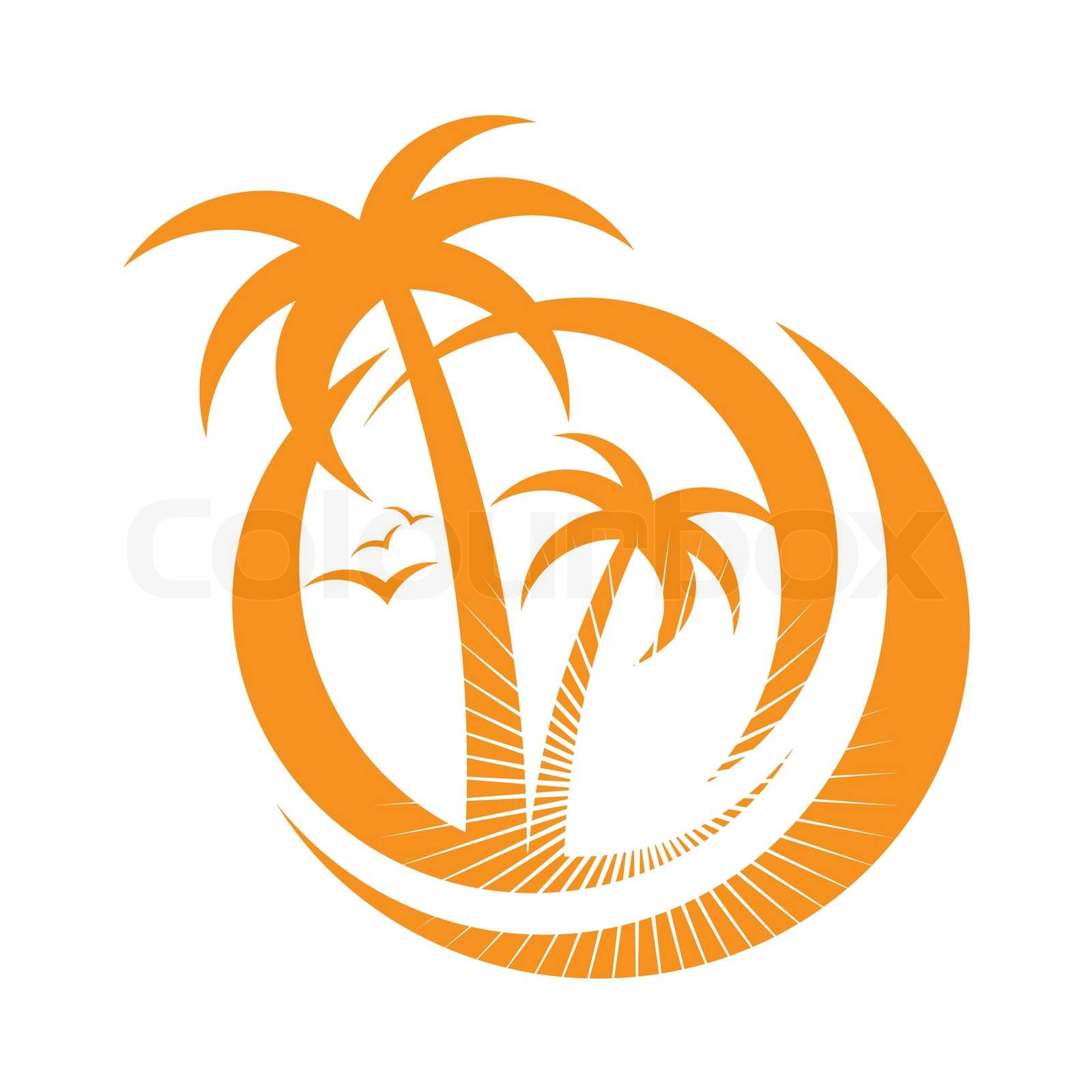 Vector set - palm tree emblems & labels in different styles | Stock ...
