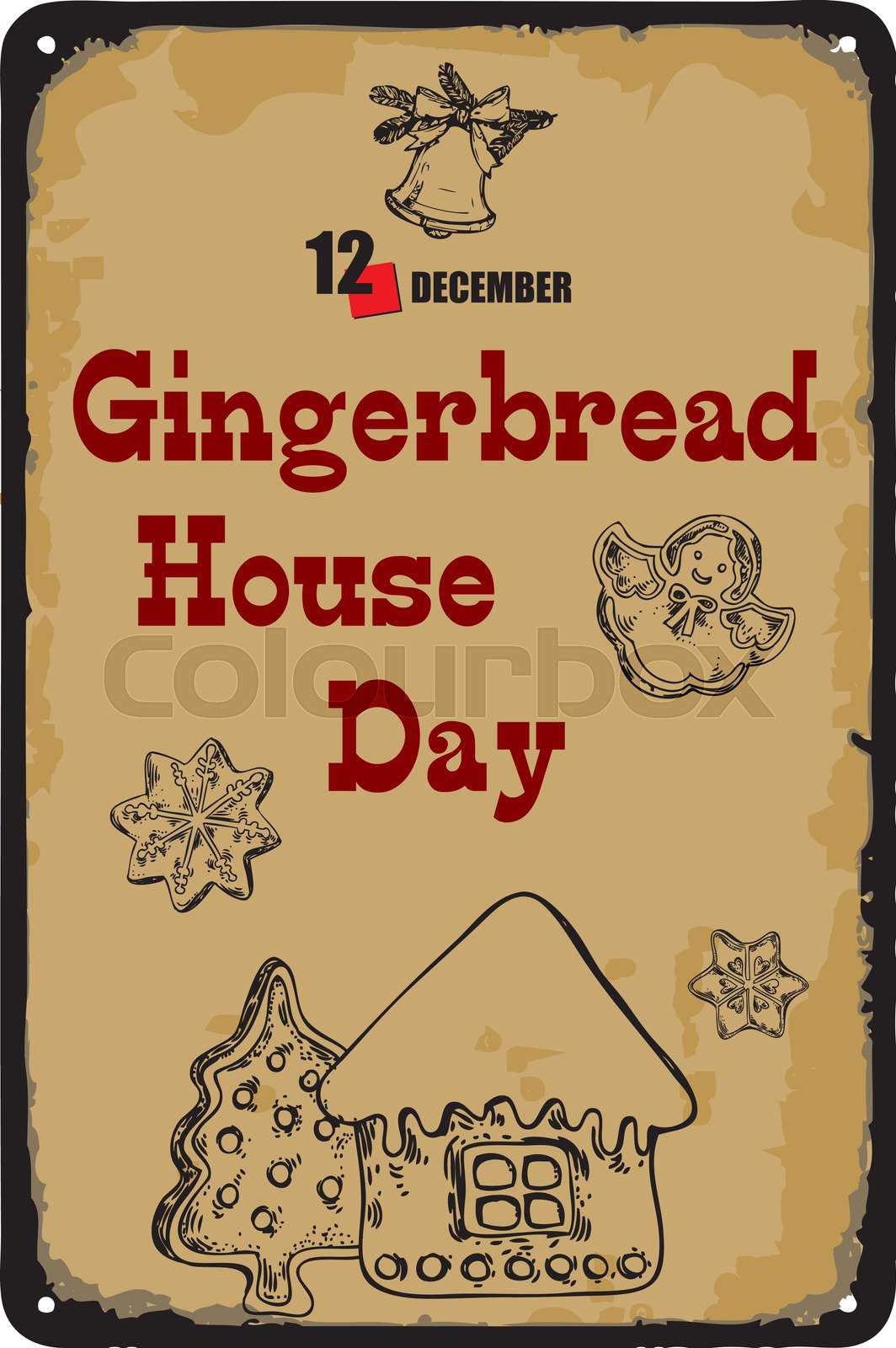 Vintage sign Gingerbread House Day | Stock vector | Colourbox