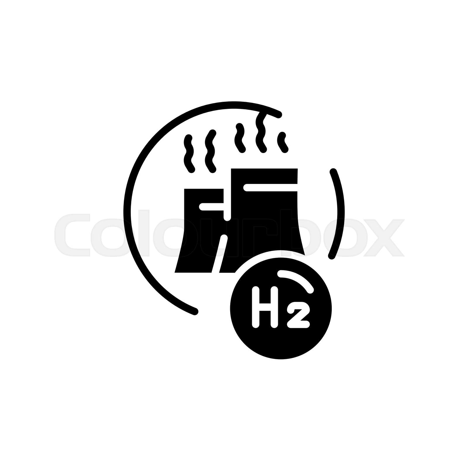 Brown H2 color line icon. Hydrogen energy. Isolated vector element ...