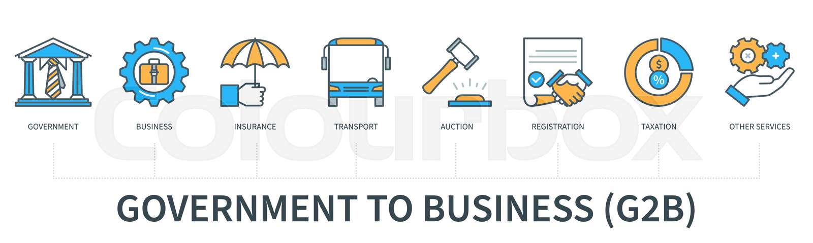 Government to business vector infographics | Stock vector | Colourbox