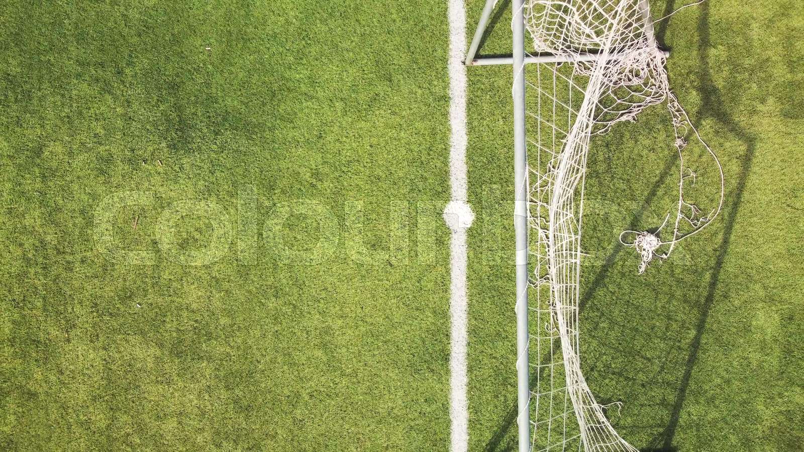 Overhead aerial view of soccer field. Sport concept, outdoor activity ...