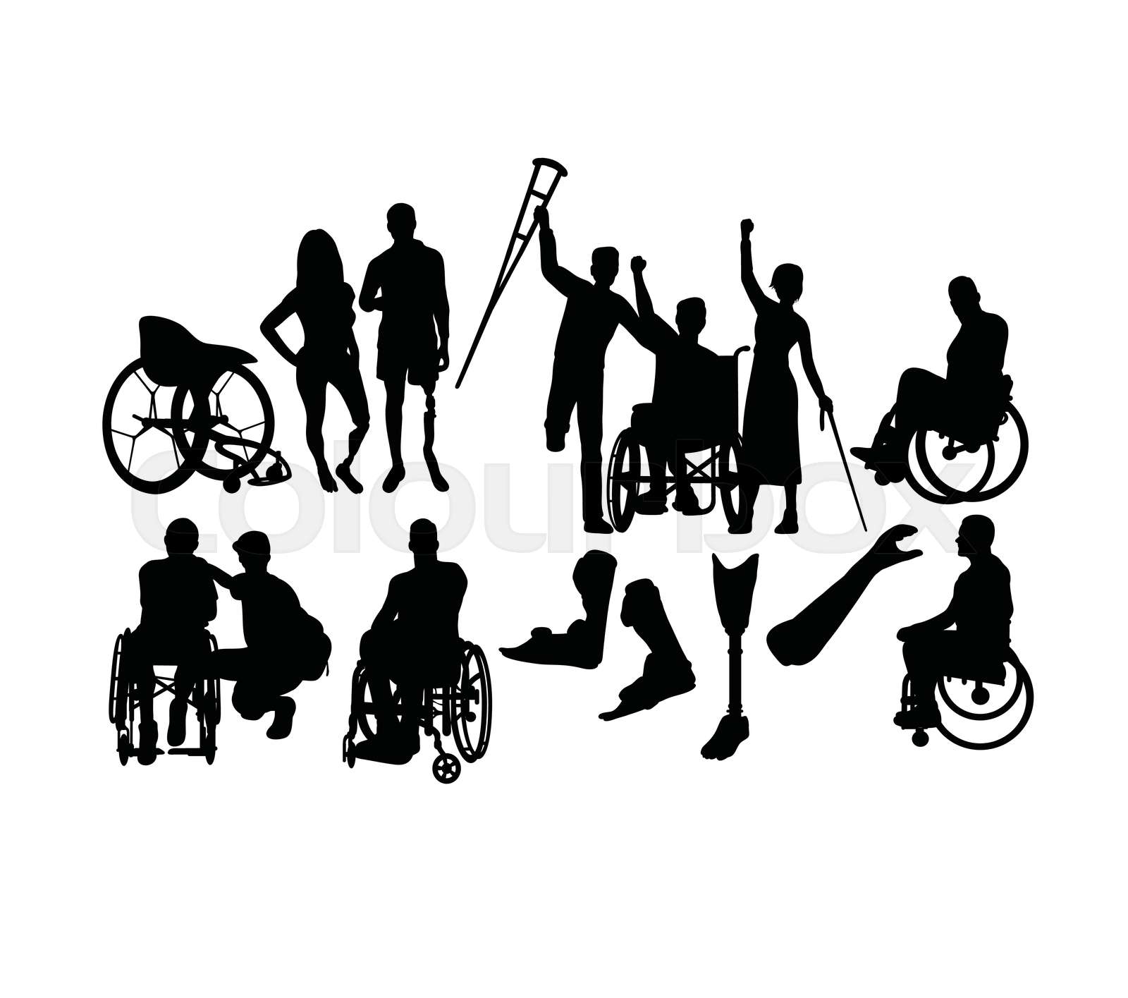 People with Disabilities Silhouettes | Stock vector | Colourbox