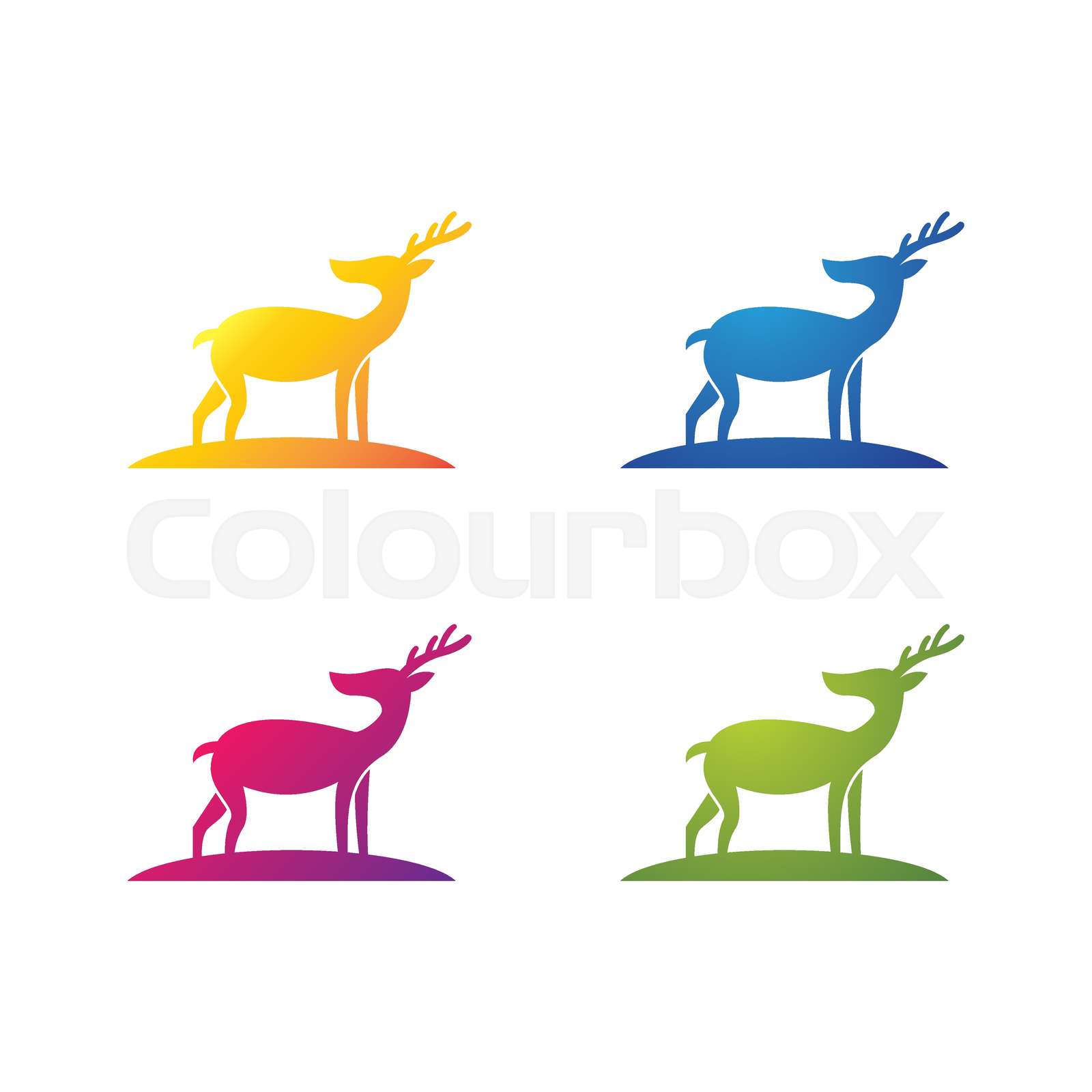 Deer icon set | Stock vector | Colourbox