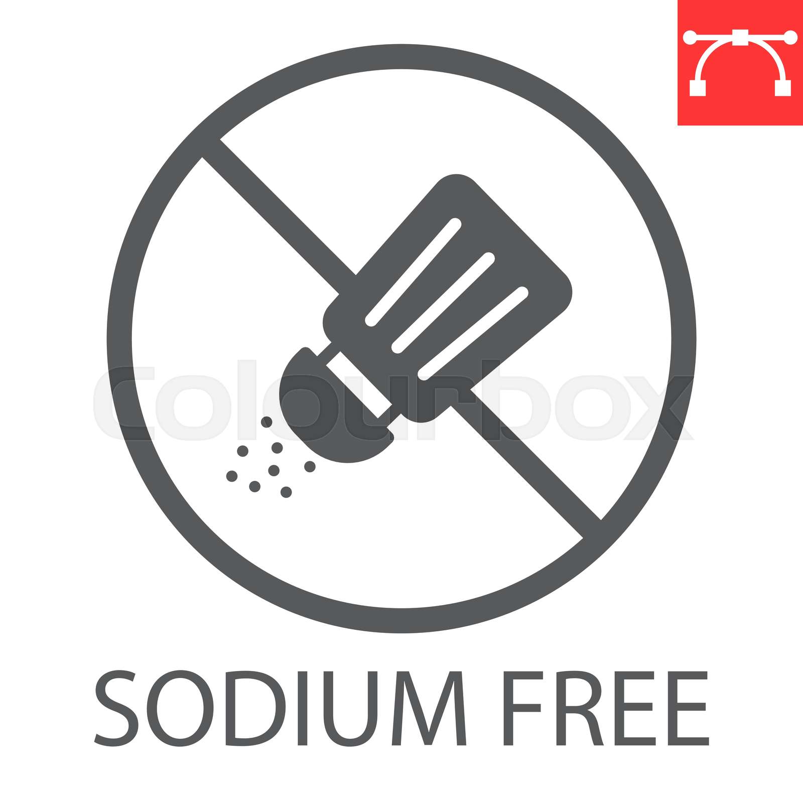 Sodium free glyph icon | Stock vector | Colourbox