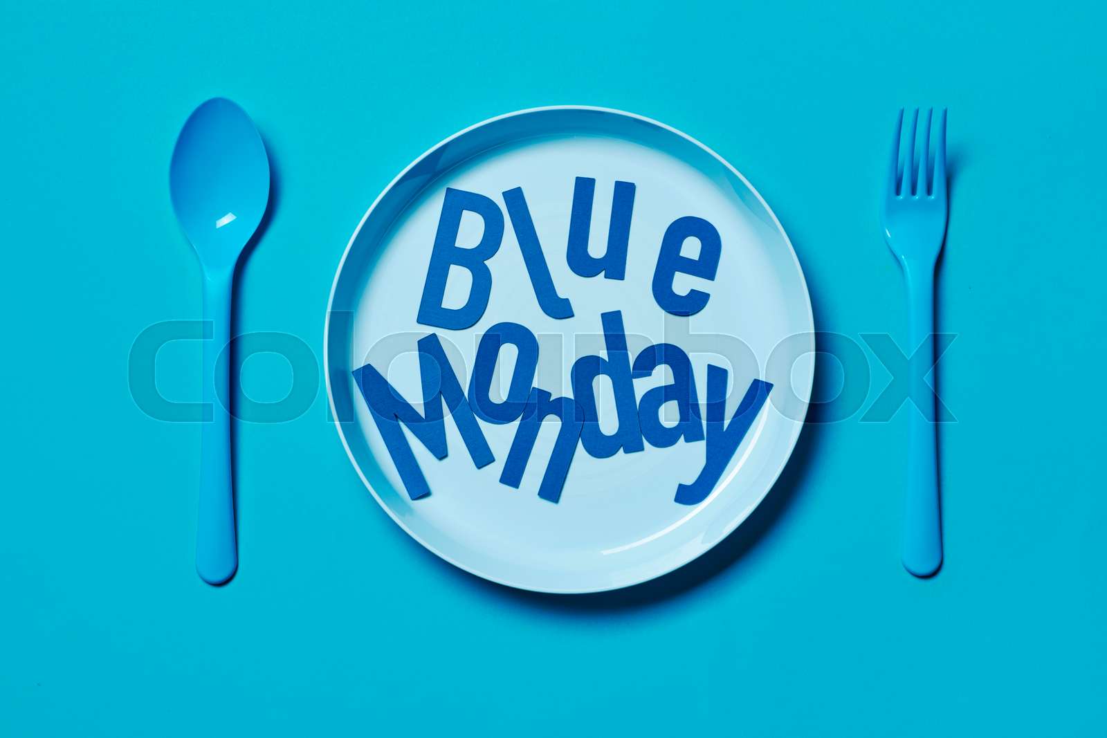 text blue monday in a blue plate | Stock image | Colourbox