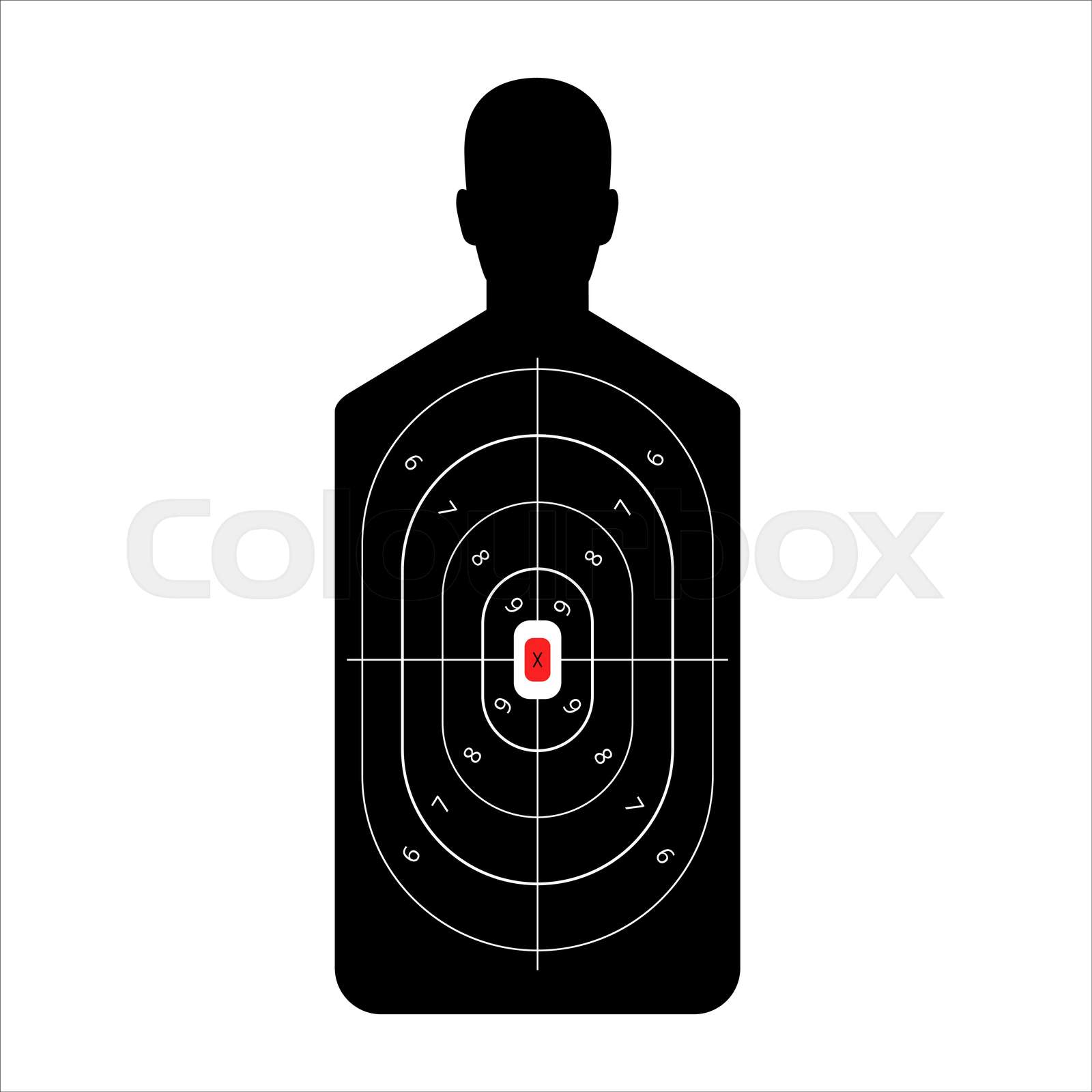 Target in form of man for shooting range | Stock vector | Colourbox