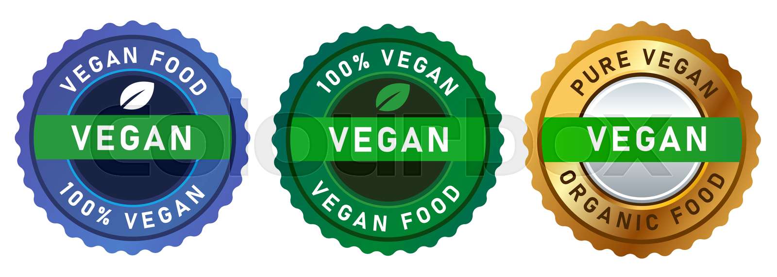 vegan food emblem stamp sign label symbol vegetarian 100 percent ...