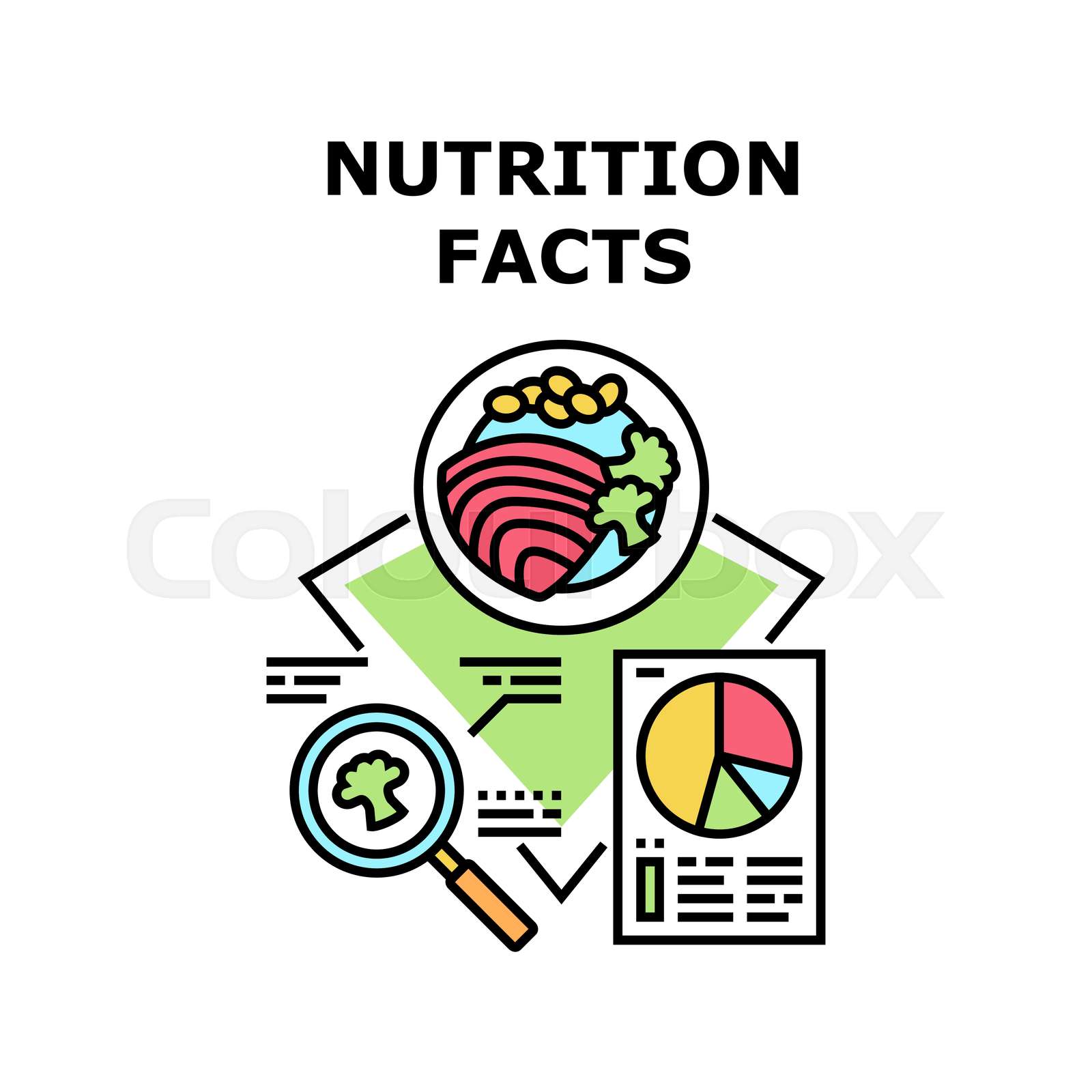Nutrition facts icons vector illustrations | Stock vector | Colourbox
