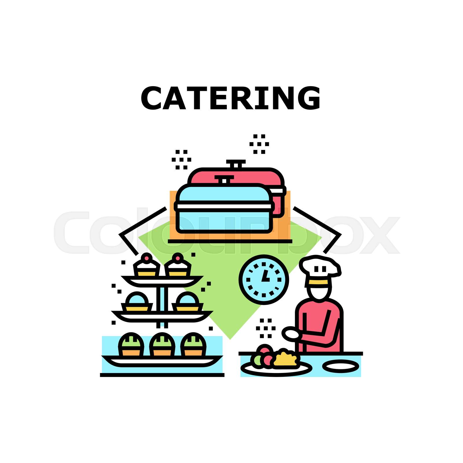 Catering service icons vector illustrations | Stock vector | Colourbox