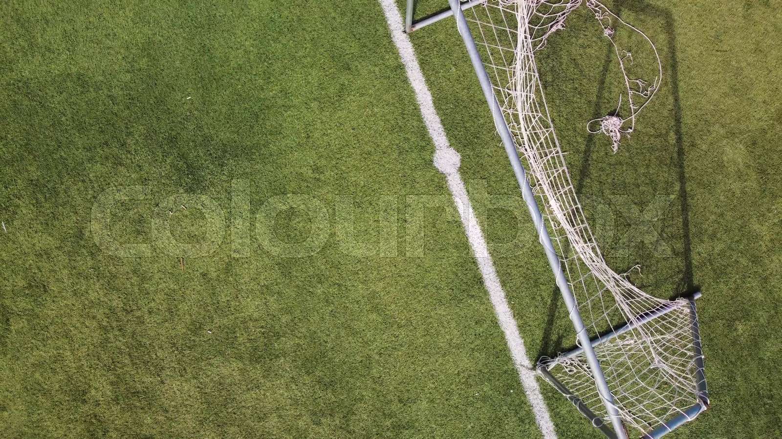 Overhead aerial view of soccer field. Sport concept, outdoor activity ...