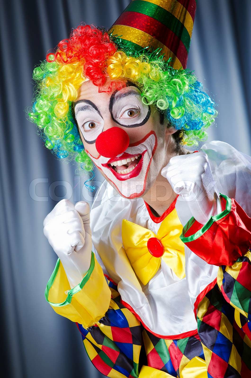 Funny clown in studio shooting | Stock image | Colourbox