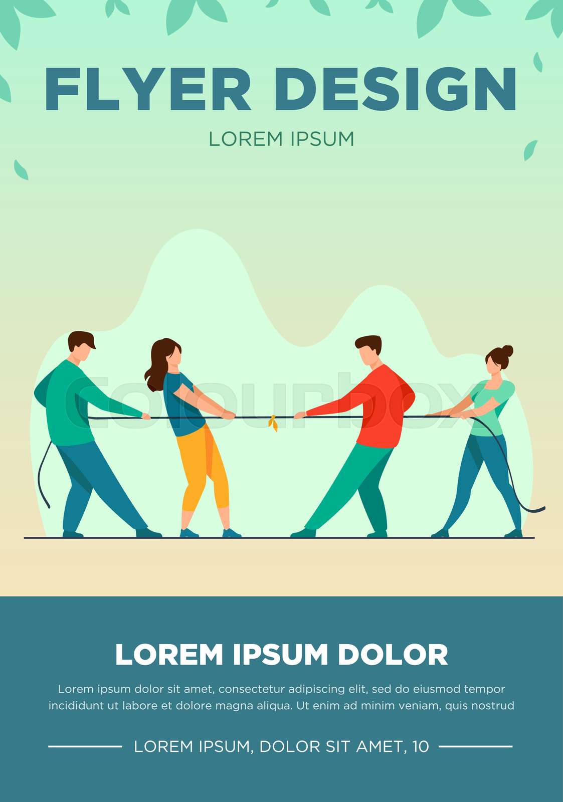 People pulling opposite ends of rope flat vector illustration | Stock ...