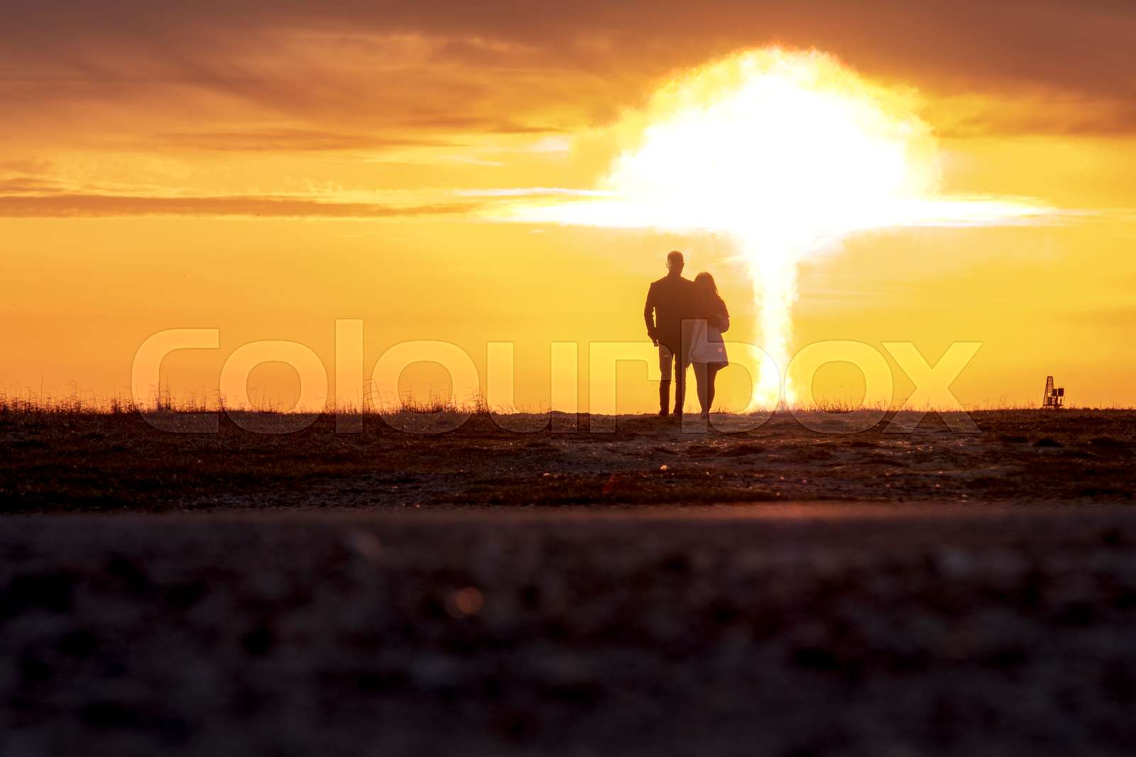 couple in love and atomic explosion | Stock image | Colourbox