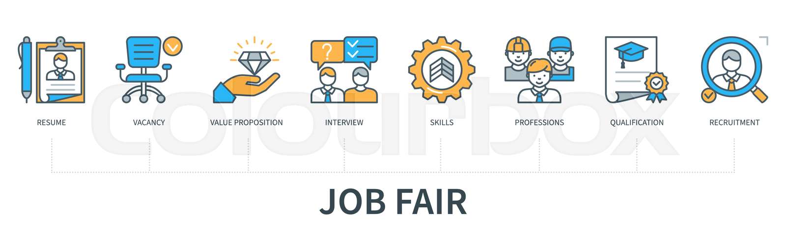 Job fair concept vector infographics | Stock vector | Colourbox