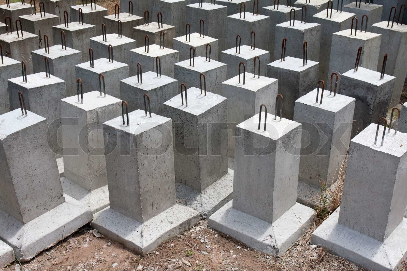 prefab foundation for small house in warehouse | Stock image | Colourbox