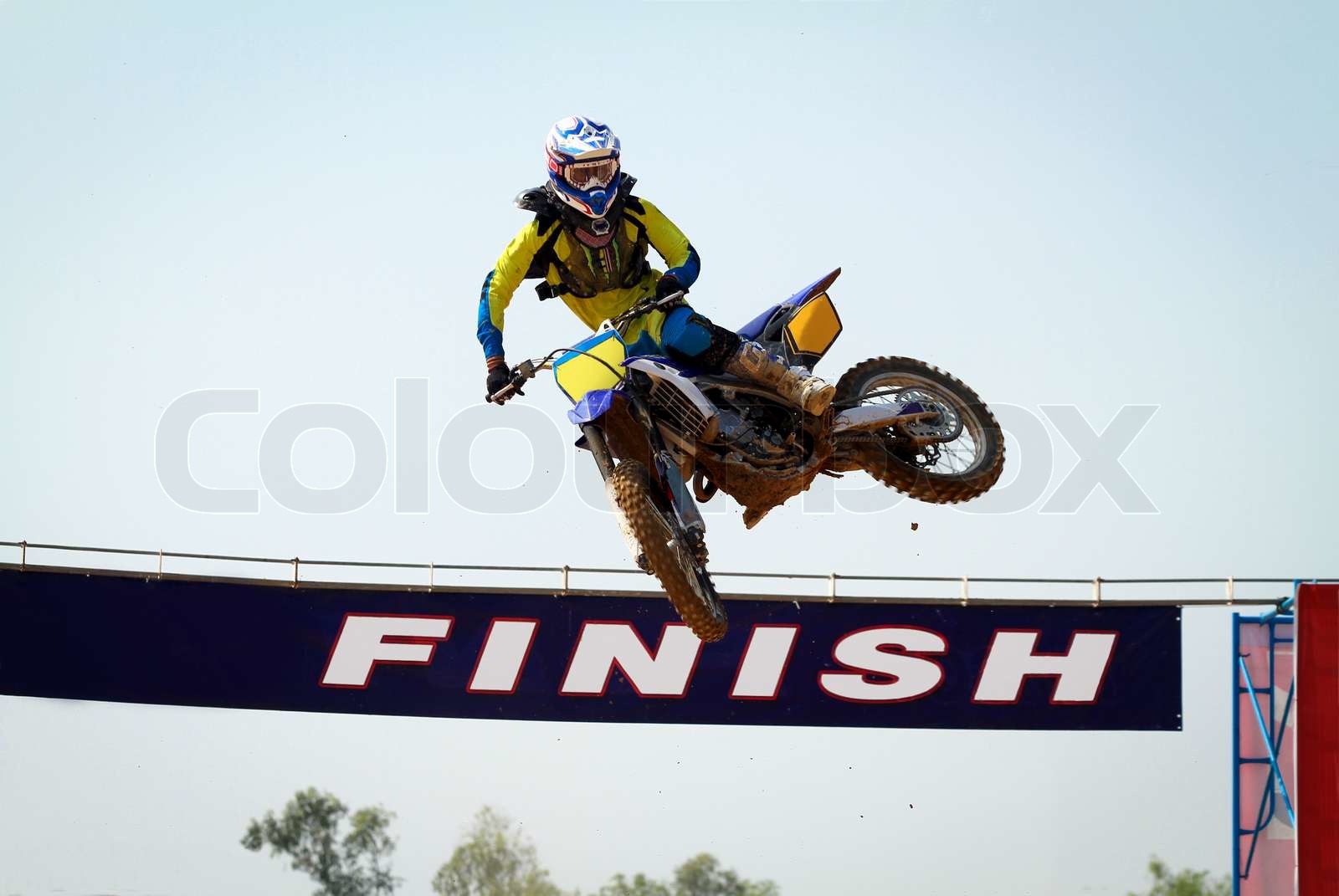 Motocross winner jump | Stock image | Colourbox