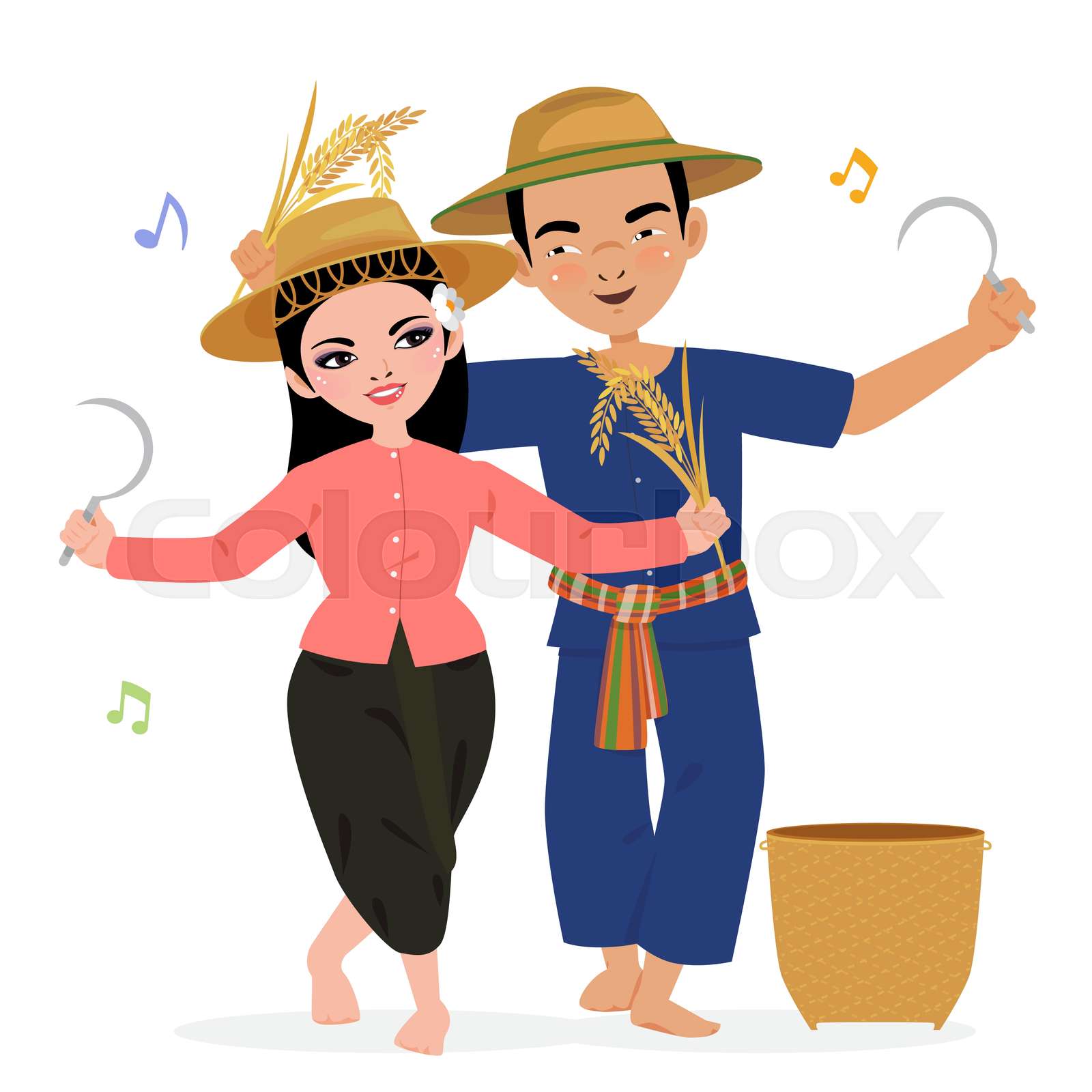 rice dance | Stock vector | Colourbox