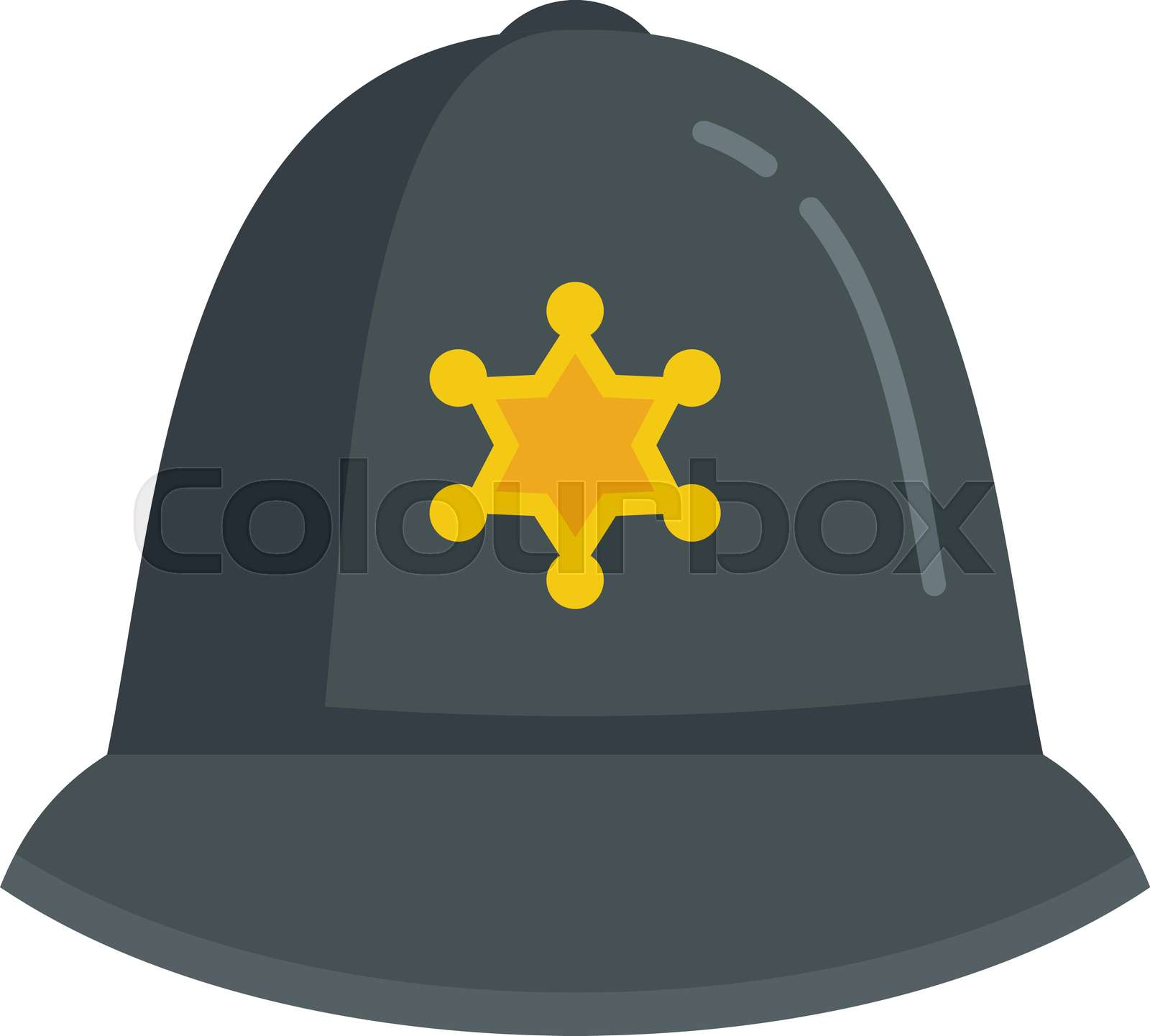 Police helmet icon flat isolated vector | Stock vector | Colourbox