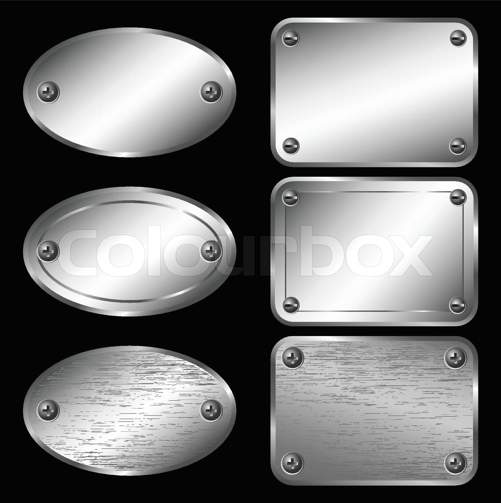 Silver Labels - Nameplates | Stock vector | Colourbox