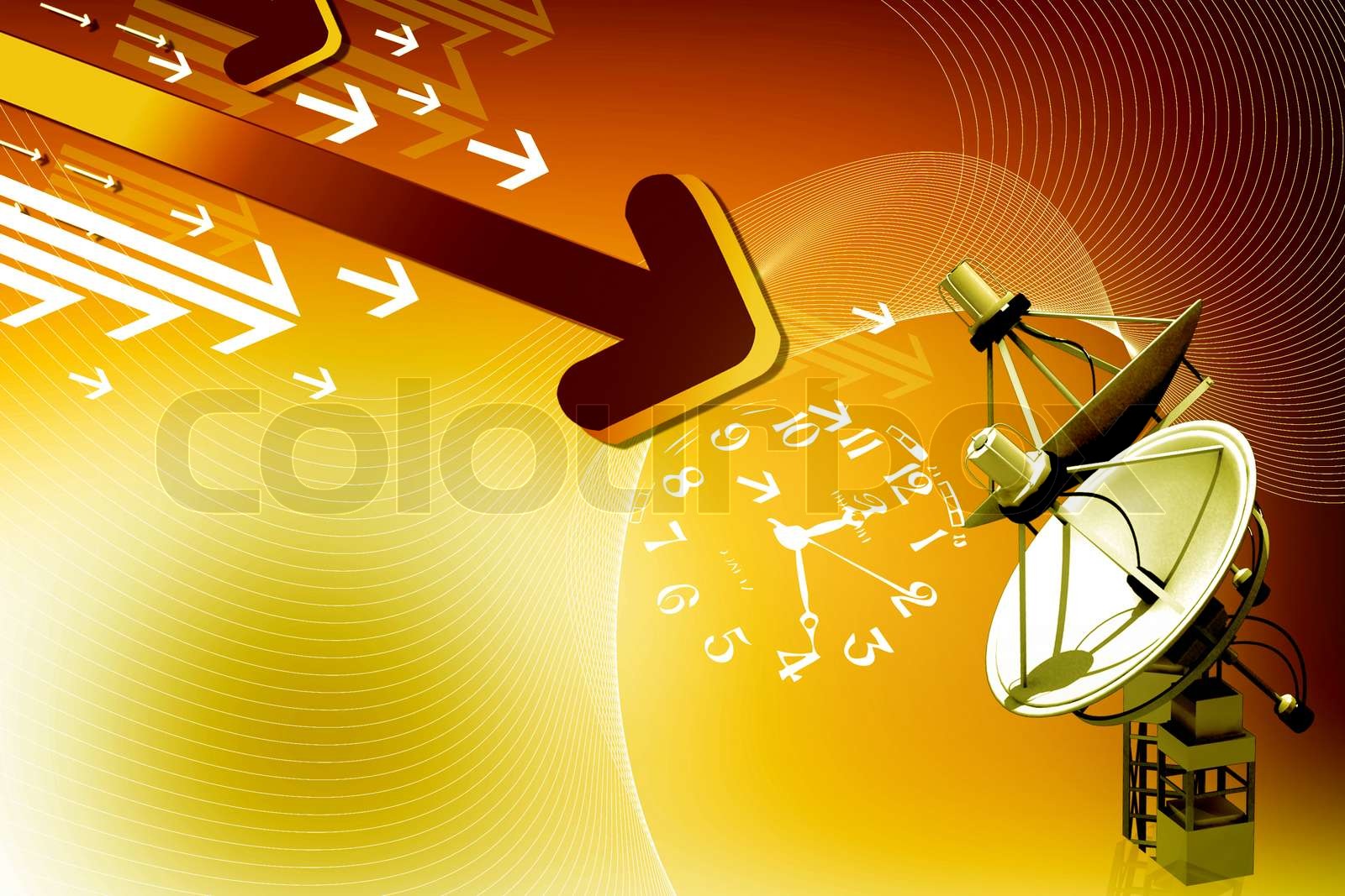 Satellite dish and earth | Stock image | Colourbox