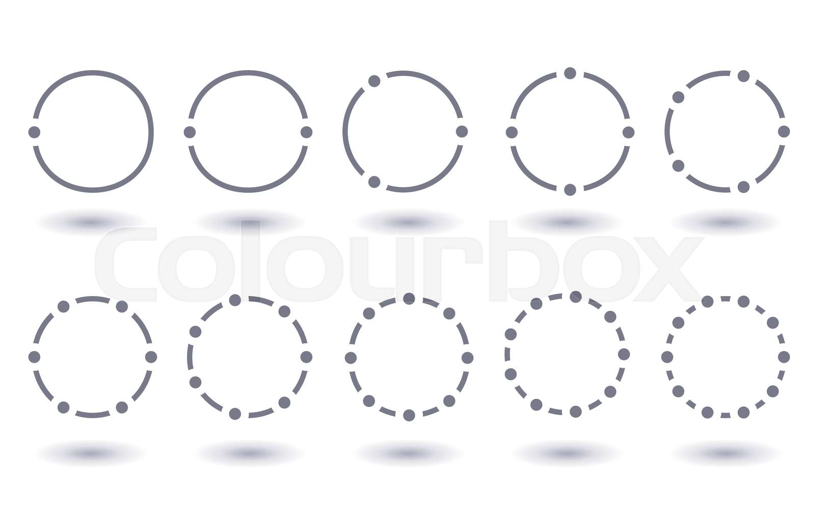 Circle chart section segments set vector diagram segments pie template ...