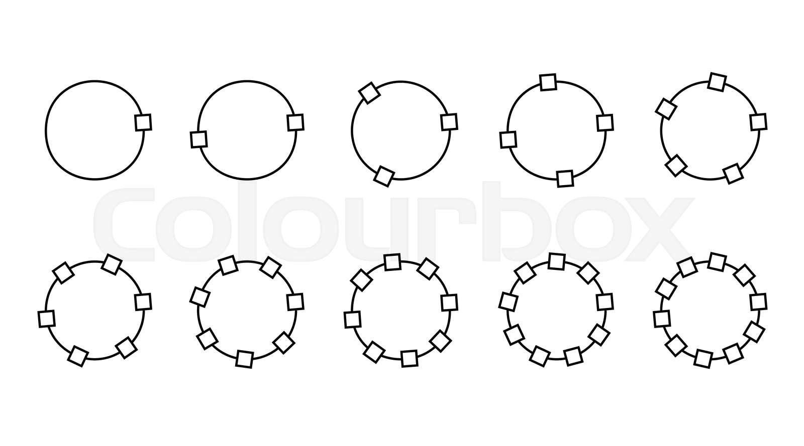 Circle chart section segments set vector diagram segments pie template ...