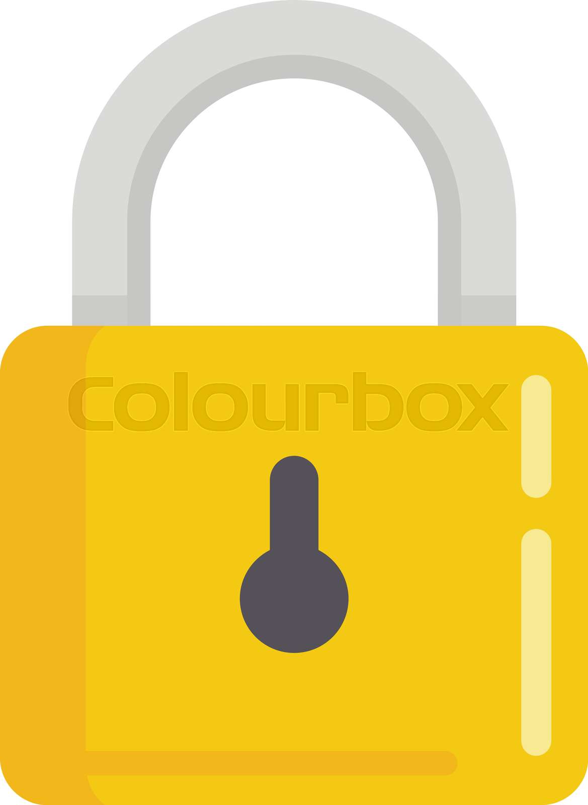Metal padlock icon flat isolated vector | Stock vector | Colourbox