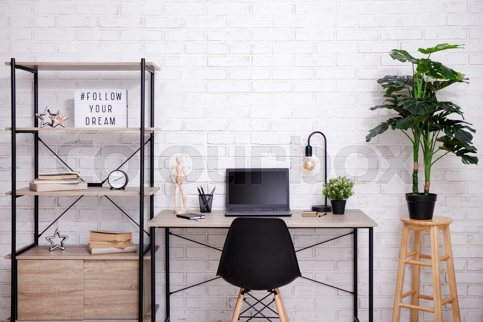Interior of modern workspace in bright office | Stock image | Colourbox