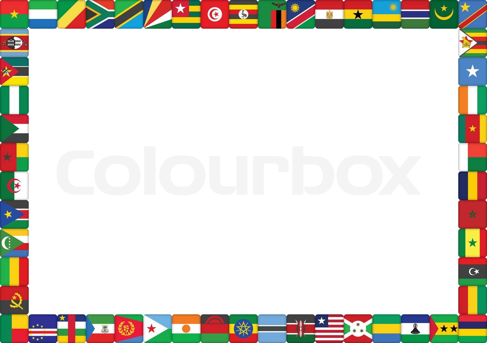 frame made of African countries flags vector illustration | Stock ...