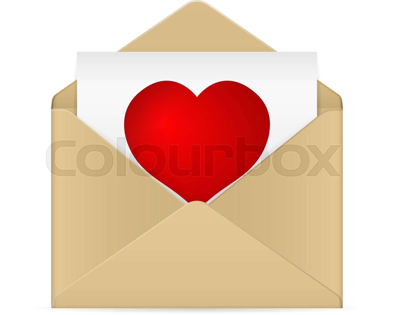 Envelope heart | Stock vector | Colourbox