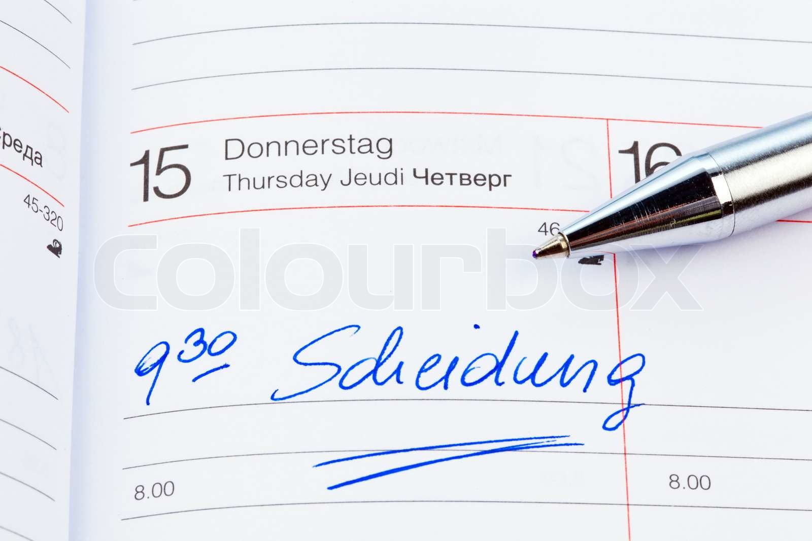 entry in the calendar: divorce | Stock image | Colourbox