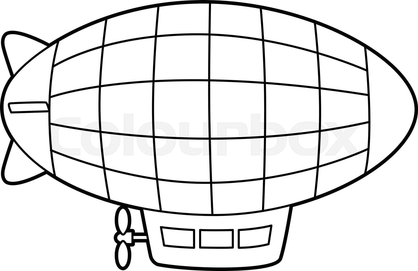 Zeppelin Coloring Page Isolated for Kids | Stock vector | Colourbox