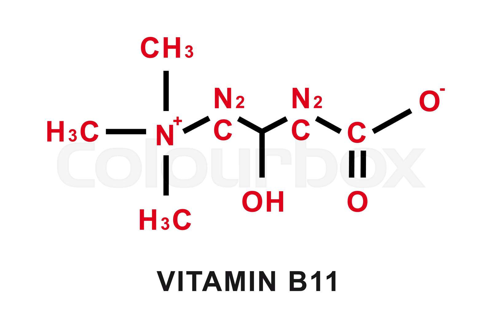 Vitamin B11 chemical formula. Vitamin B11 chemical molecular structure. Vector illustration ...