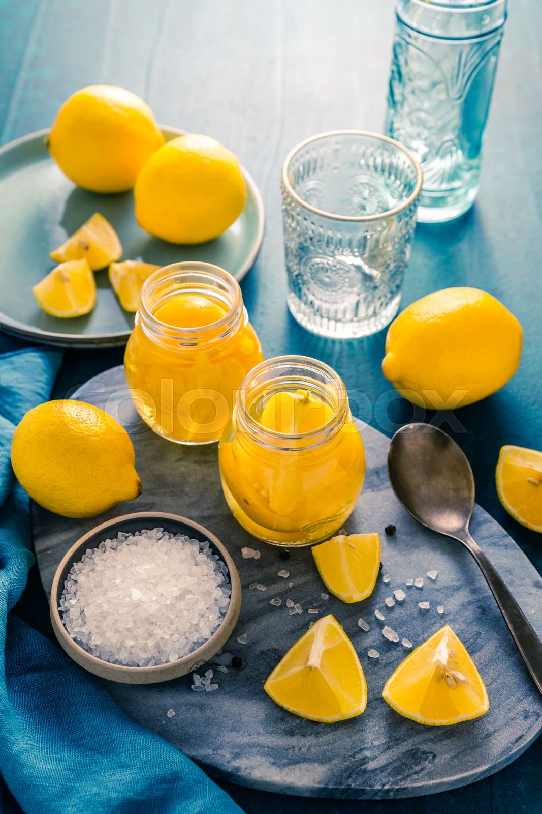 Preserved, salted canned lemons, lemon pickle | Stock image | Colourbox